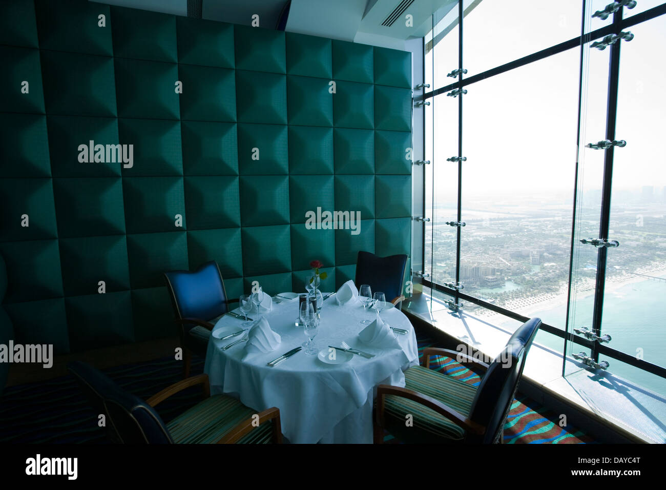 Al-Muntaha restaurant atop the Burj al-Arab Hotel, Dubai, United Arab ...