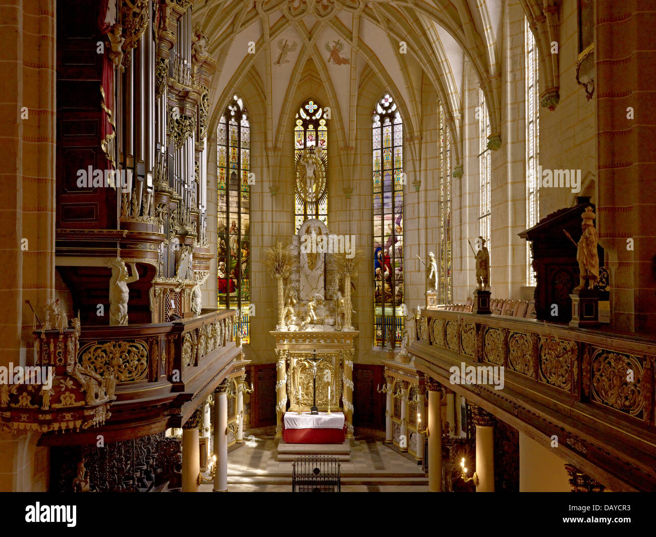 Interior view of the Castle Church in Altenburg Castle, Thuringia ...