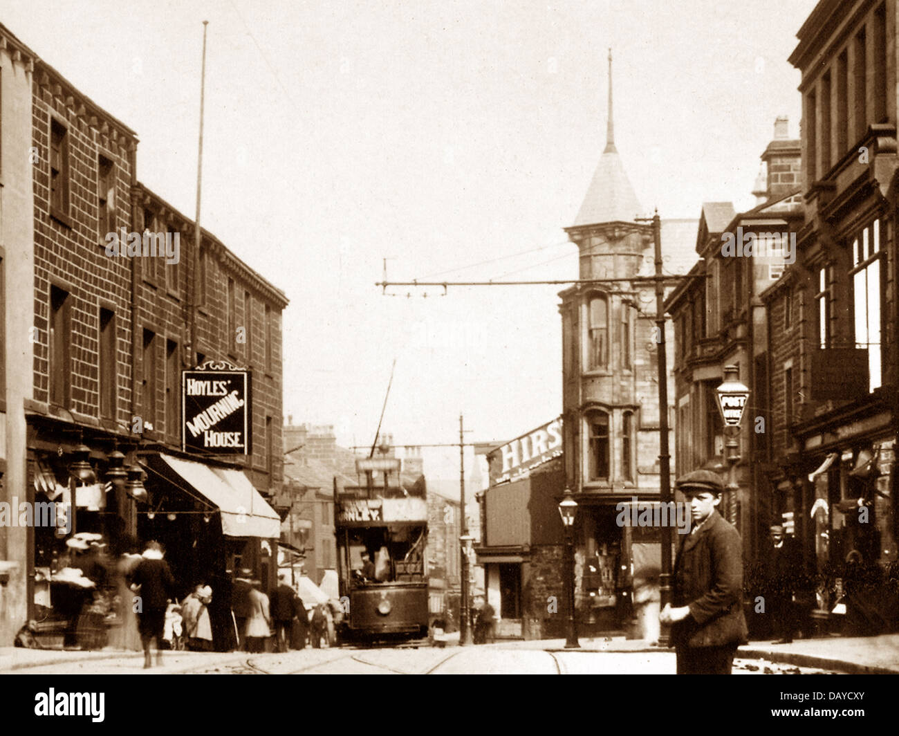 Colne Market Street early 1900s Stock Photo - Alamy