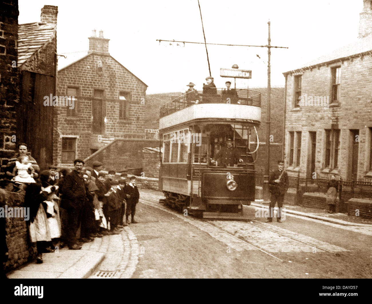 Trawden Church Street early 1900s Stock Photo - Alamy