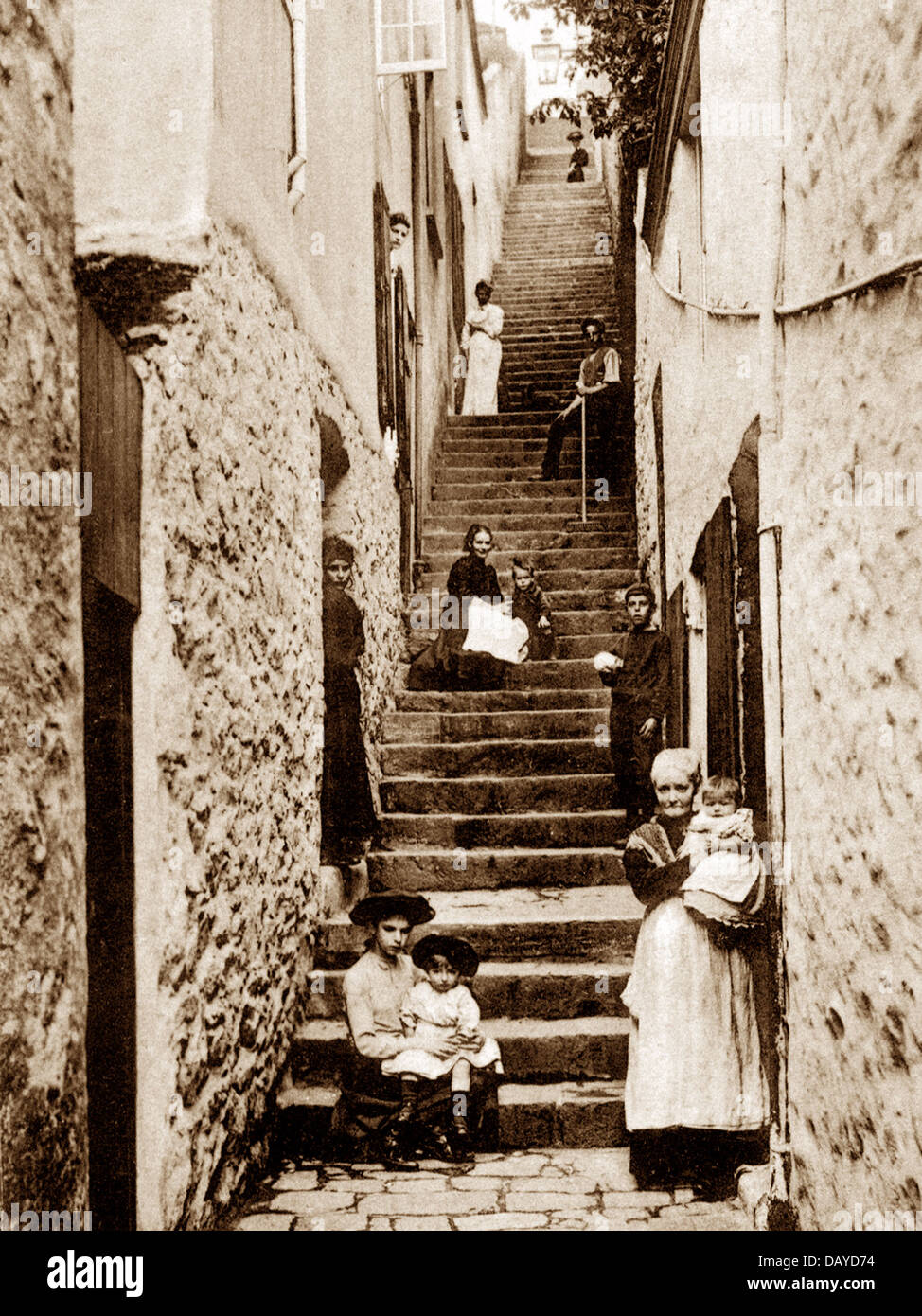 St. Peter Port Clifton Steps Guernsey early 1900s Stock Photo - Alamy
