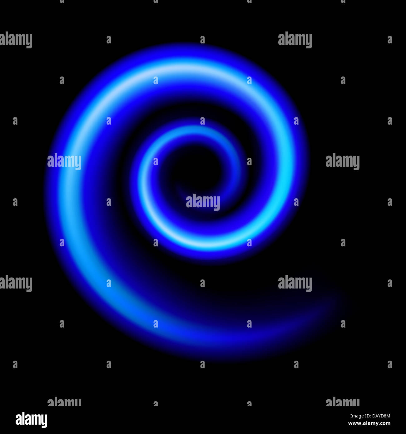 An abstract blue Swirl. Illustration on black Stock Photo - Alamy