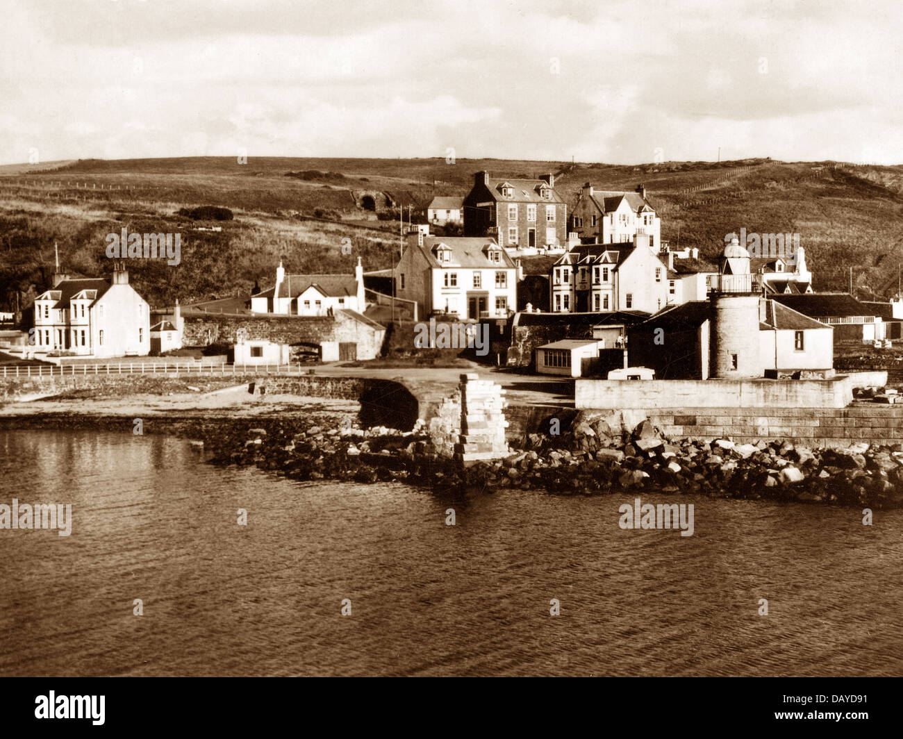 Portpatrick Old Lighthouse early 1900s Stock Photo - Alamy