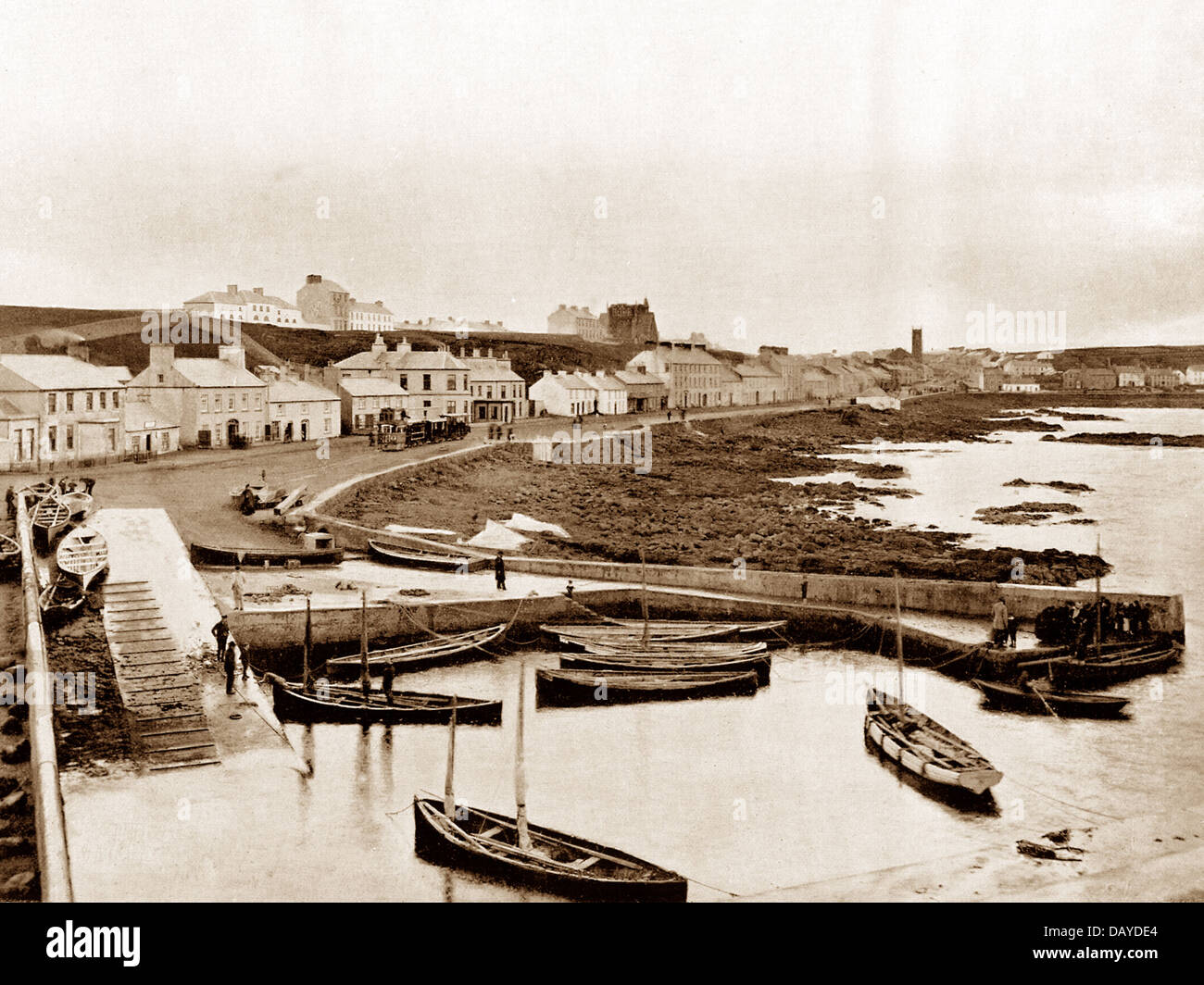 Portstewart Harbour early 1900s Stock Photo - Alamy