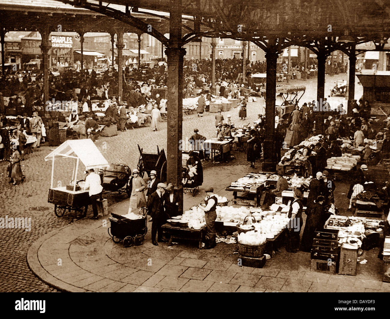 Preston Market Place early 1900s Stock Photo - Alamy