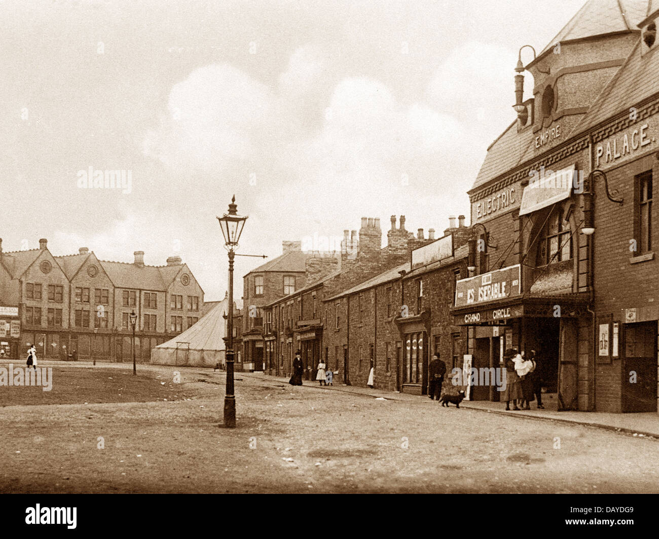 Crook Market Place Palace Cinema early 1900s Stock Photo - Alamy