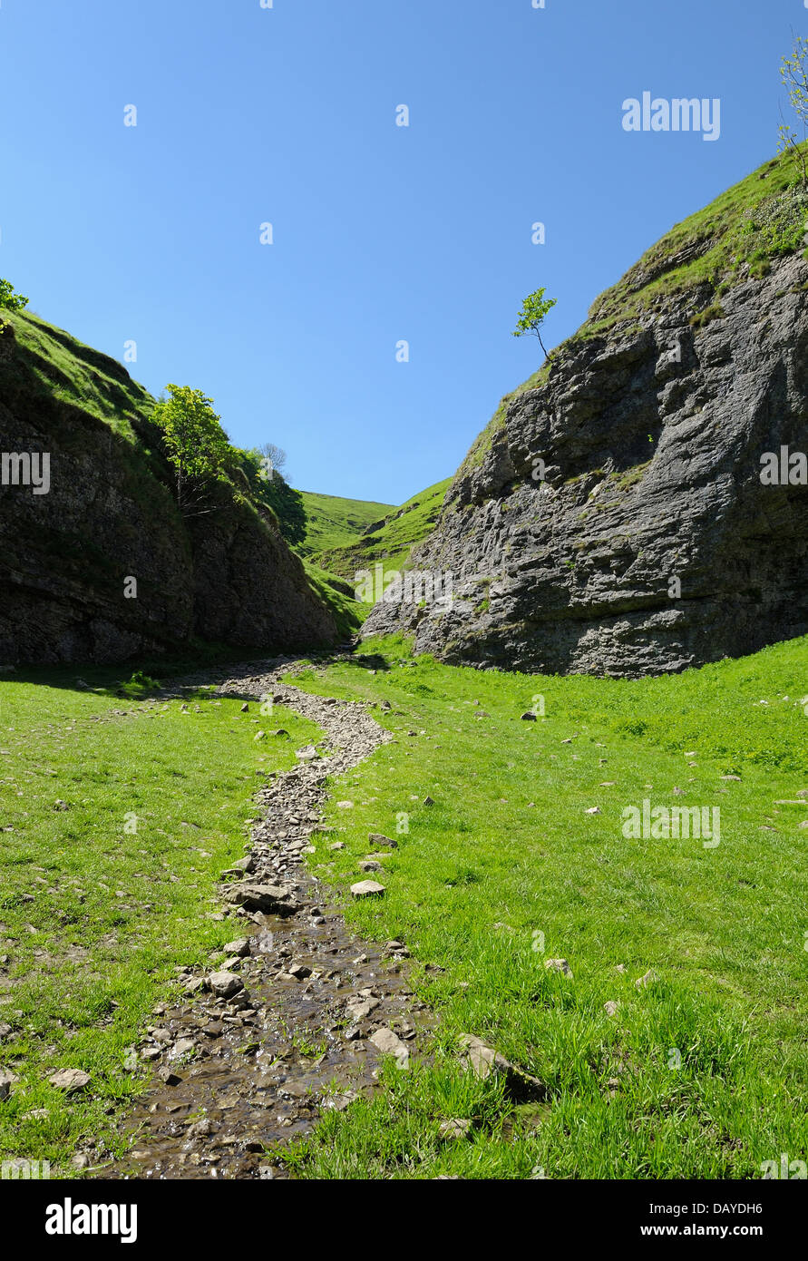 Cave dale and Peveril castle Derbyshire peak district England uk Stock ...