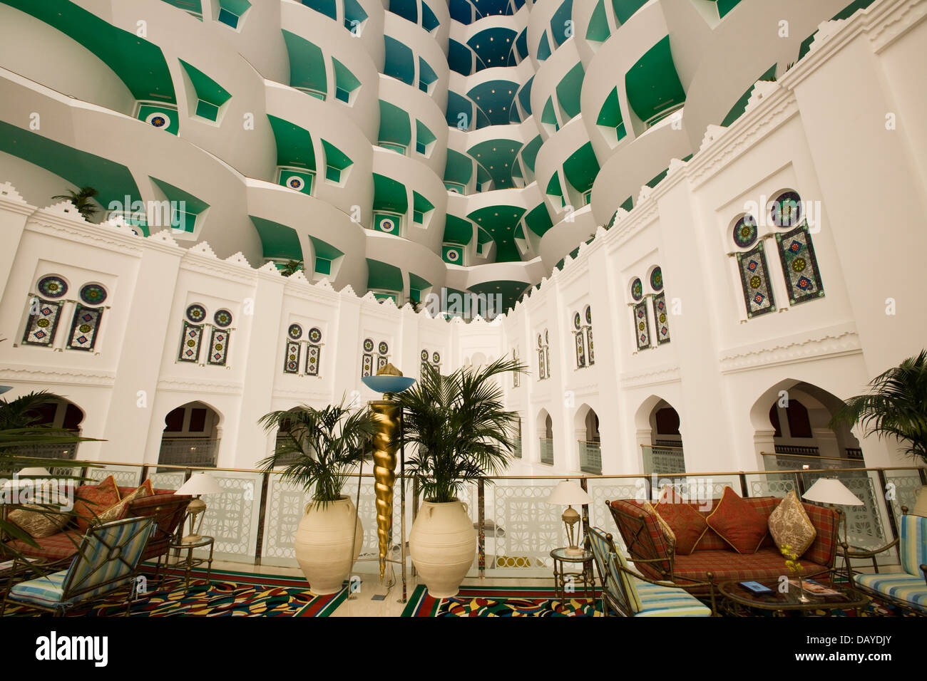 Interior, Burj al-Arab Hotel, Dubai, United Arab Emirates Stock Photo ...