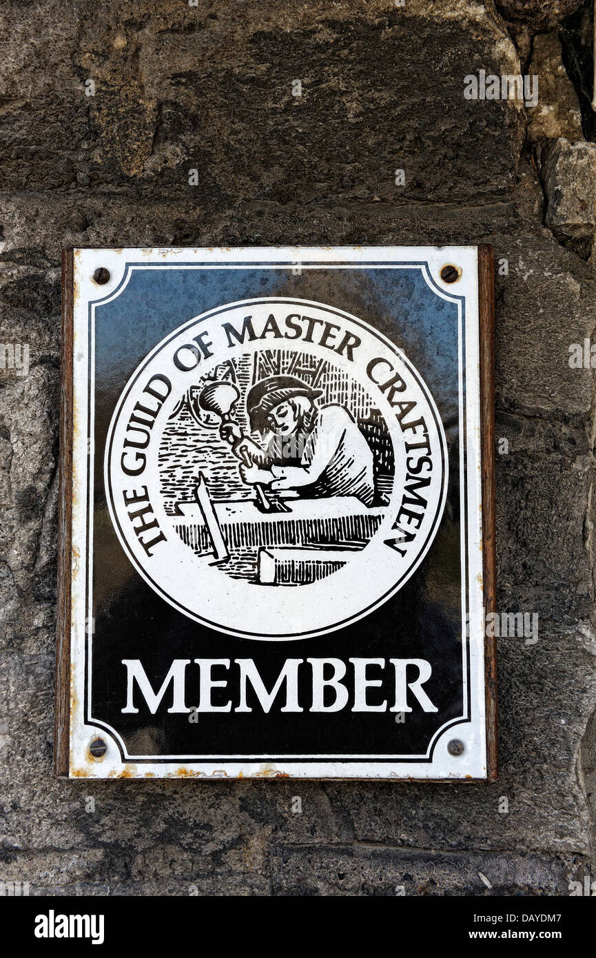 The guild of master craftsman member plaque Stock Photo - Alamy