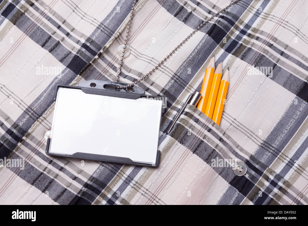 Blank id card on suit hi-res stock photography and images - Alamy