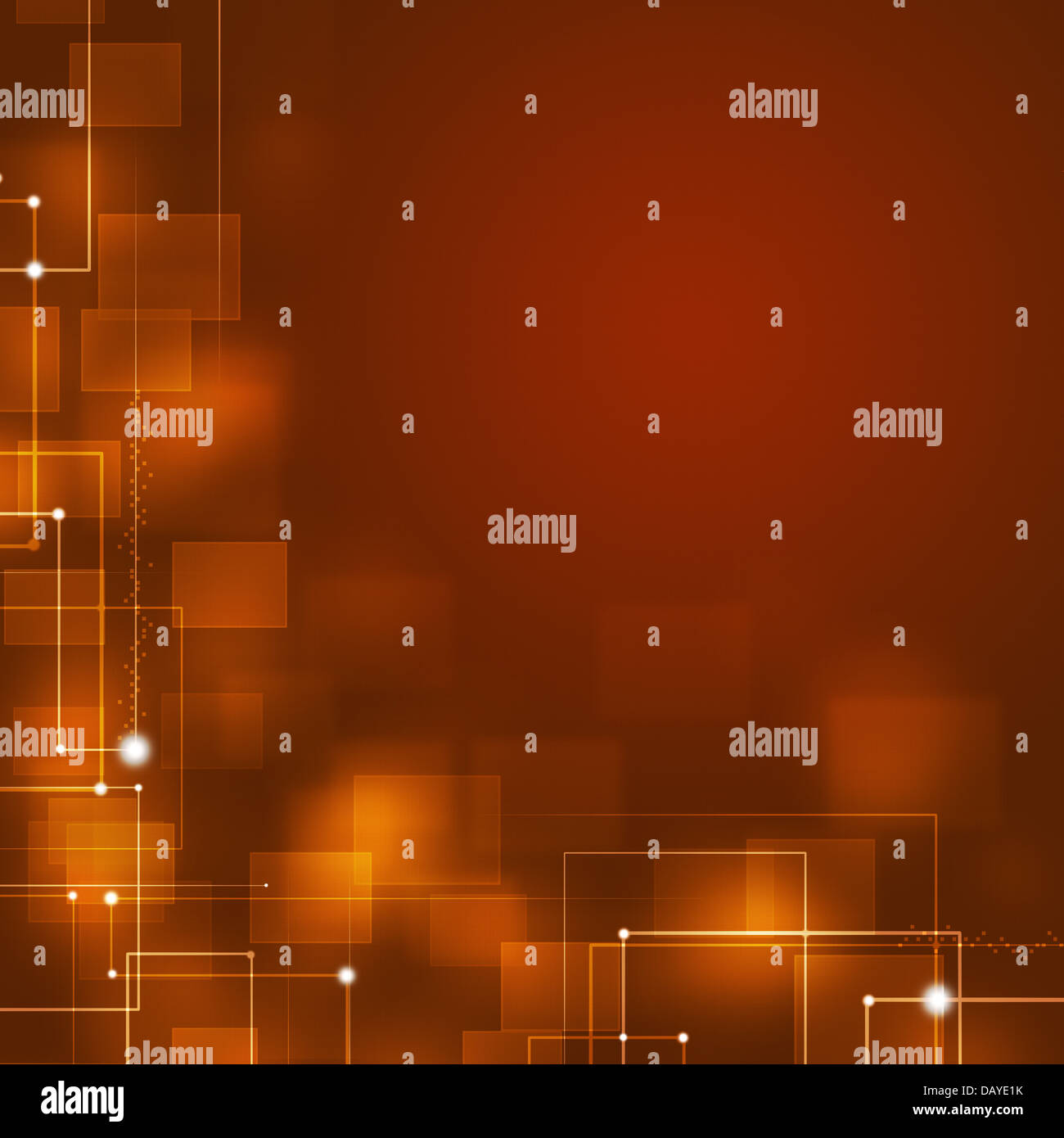 abstract digital business technology square shapes red background Stock ...