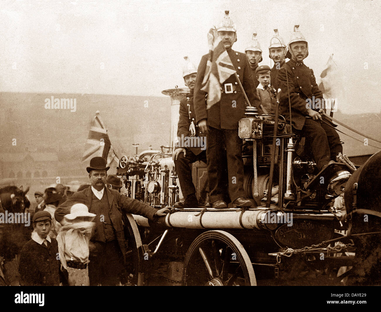 Milnsbridge Fire Brigade in 1908 Stock Photo - Alamy