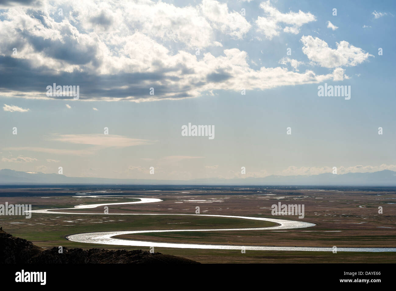The river in Bayanbulak grassland, Xinjiang Stock Photo - Alamy