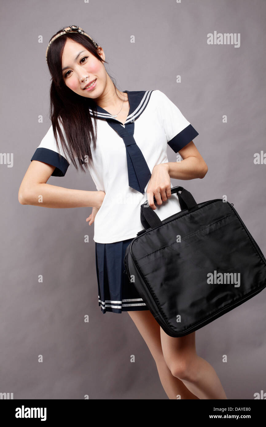 School girl is ready to go to school Stock Photo - Alamy