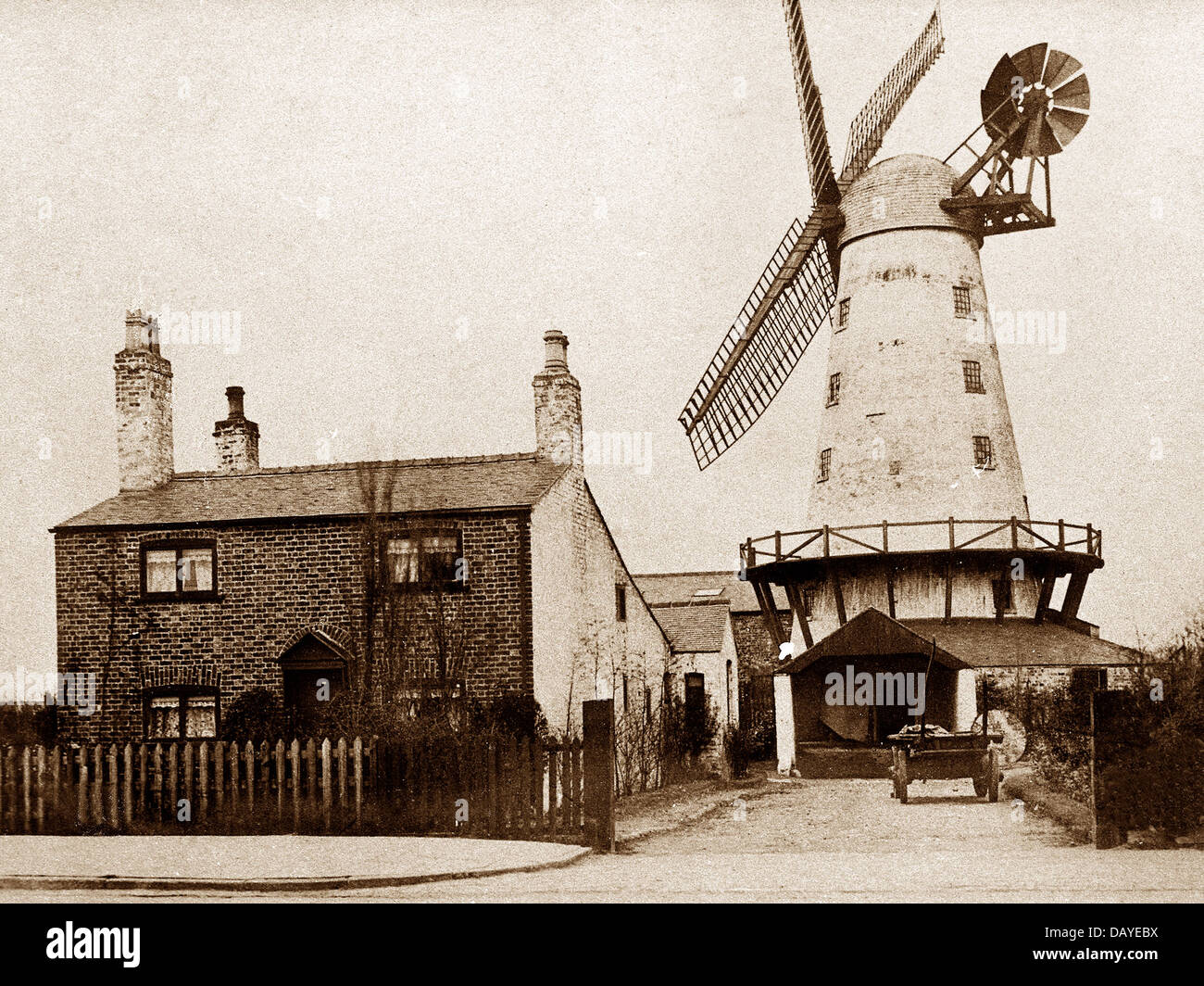 Great Crosby Windmill early 1900s Stock Photo - Alamy