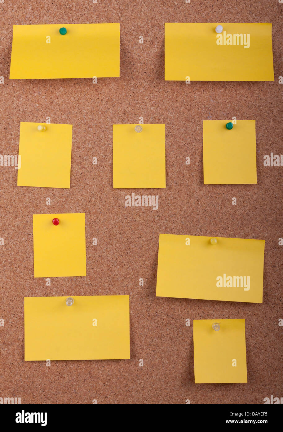 Post It Notes On Cork Board Stock Photo - Alamy