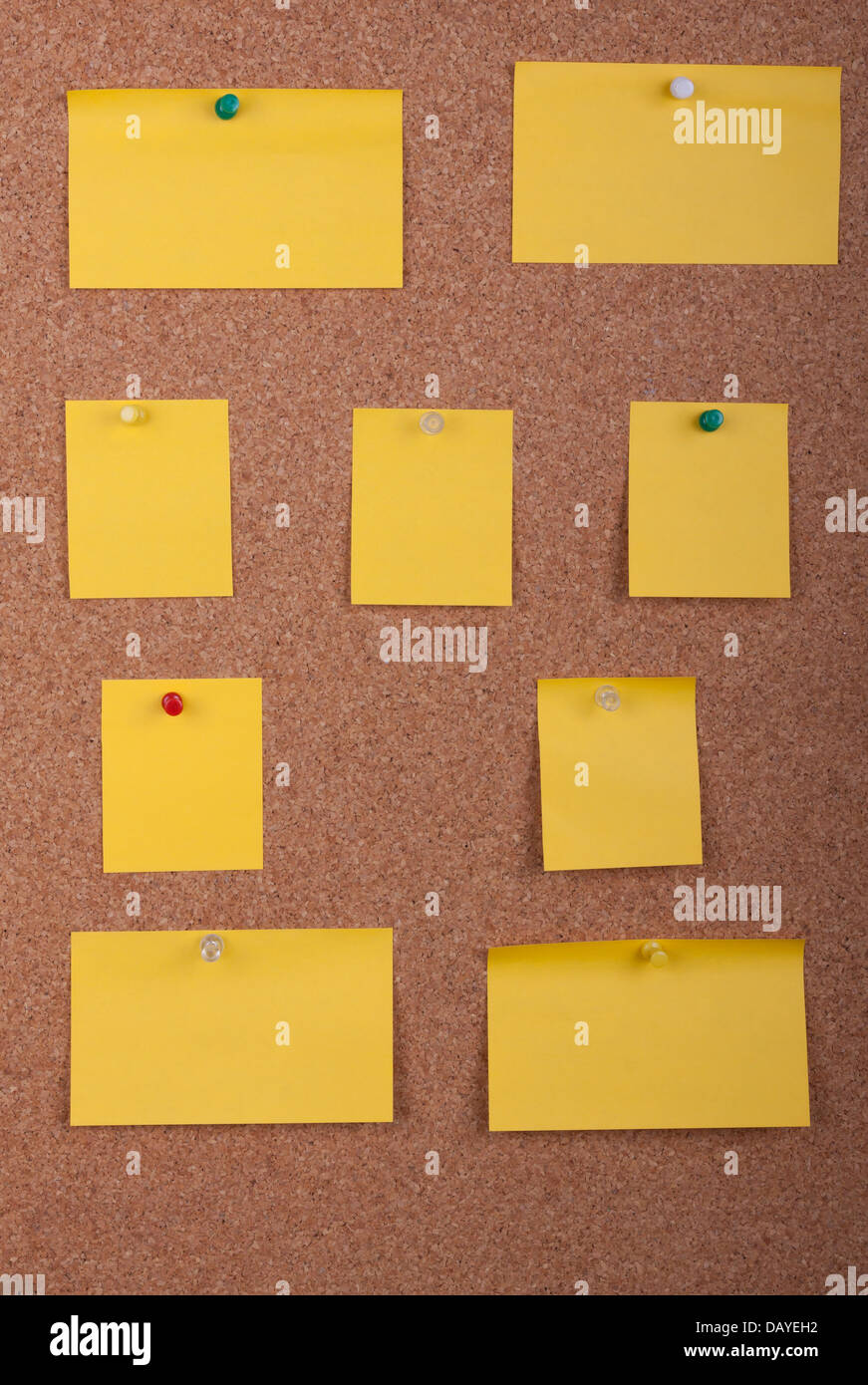 Post It Notes On Cork Board Stock Photo - Alamy