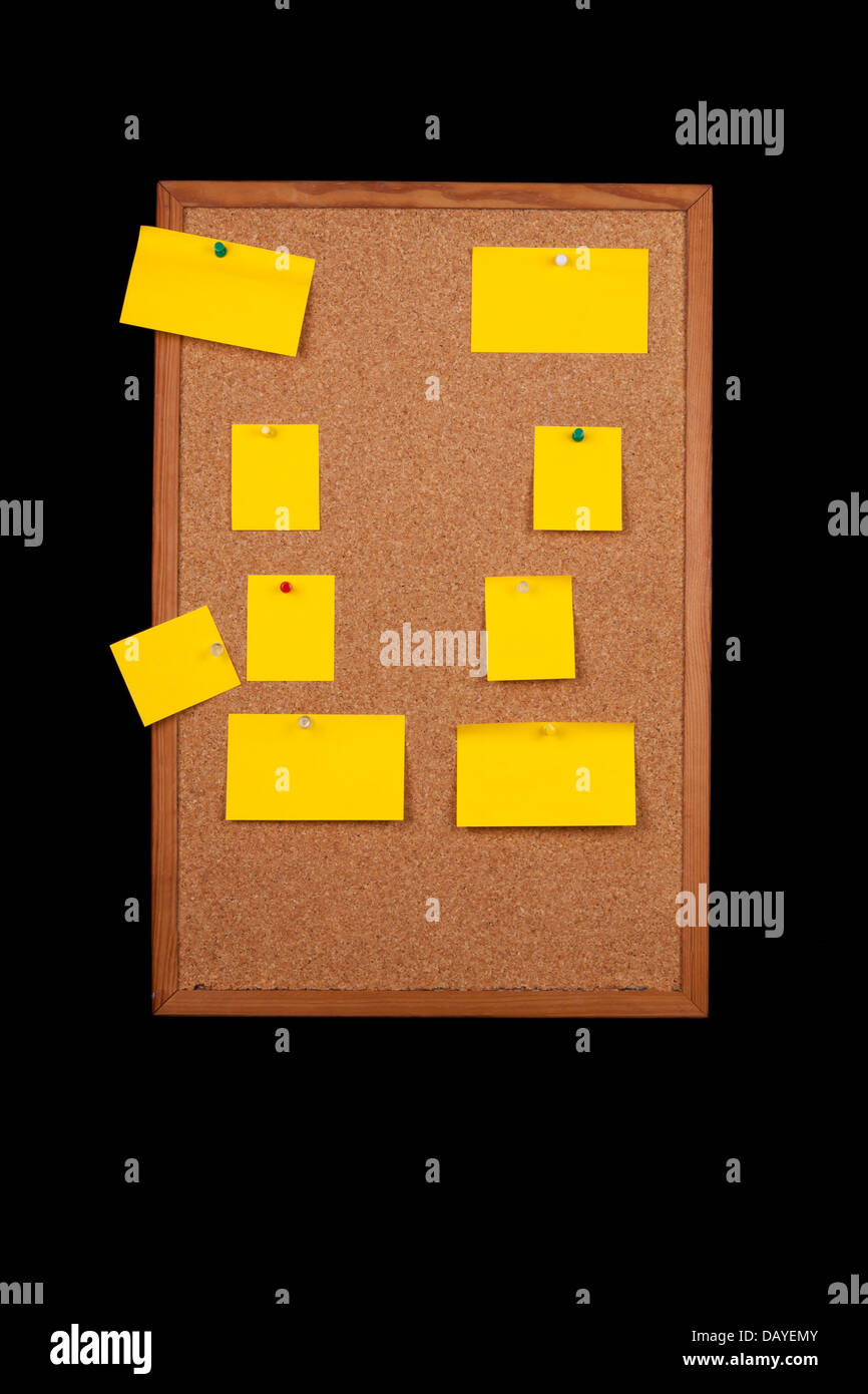 Post It Notes On Cork Board Stock Photo - Alamy