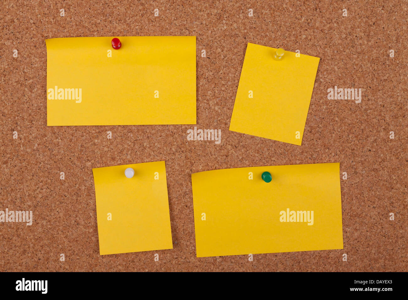 Post It Notes On Cork Board Stock Photo - Alamy