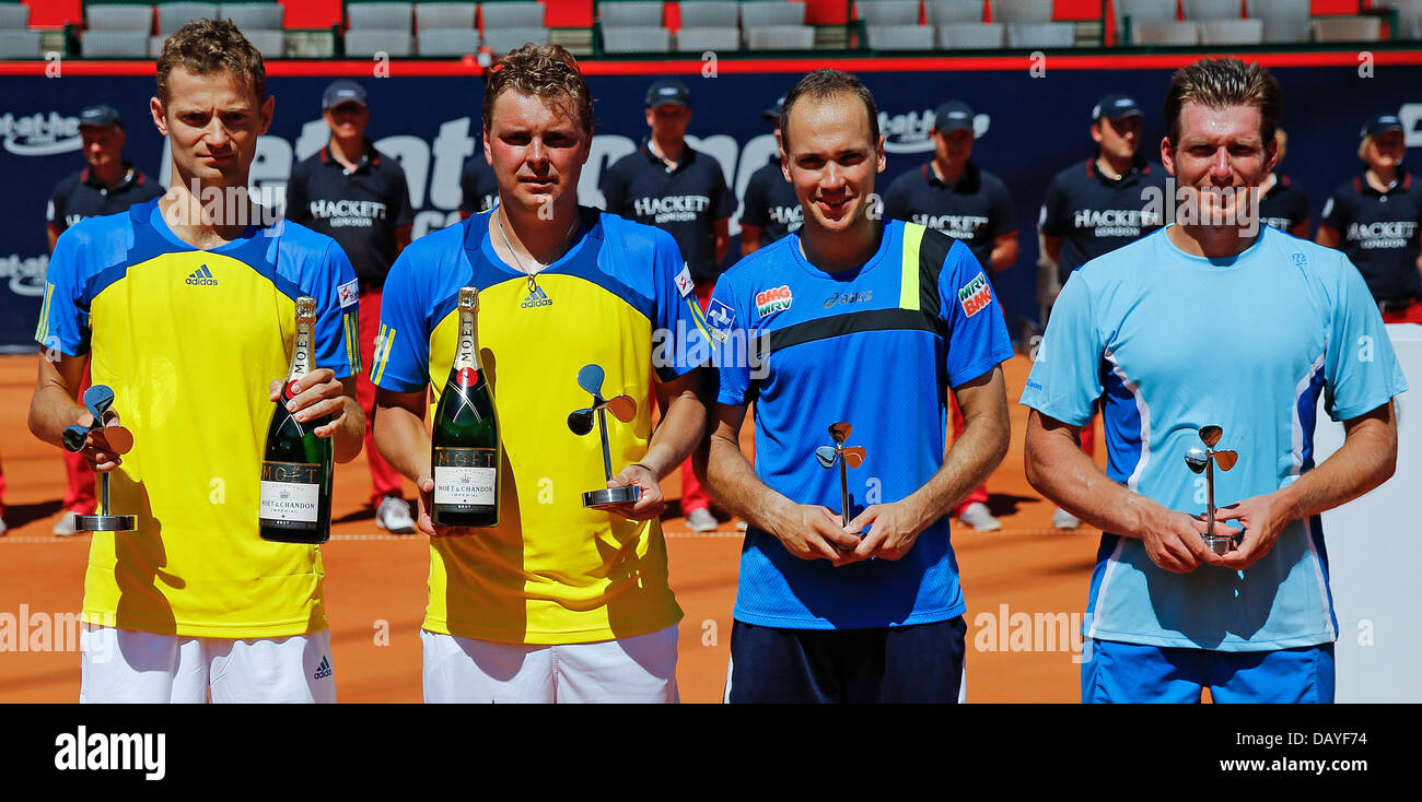 Polish tennis players Mariusz Fyrstenberg (L-R) and Marcin Matkowski ...