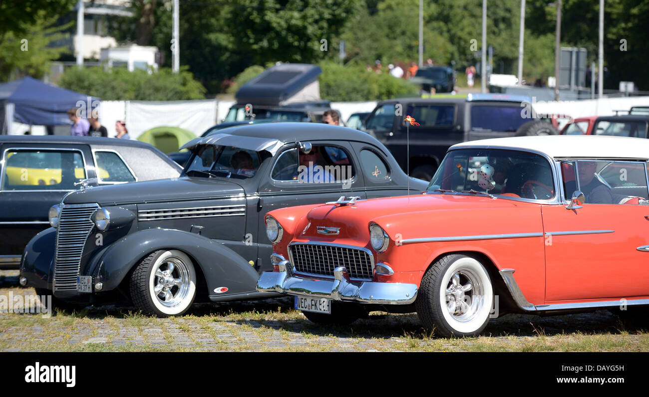 US cars are pictured at the 'Street Mag Show' in Hanover, Germany, 21 ...
