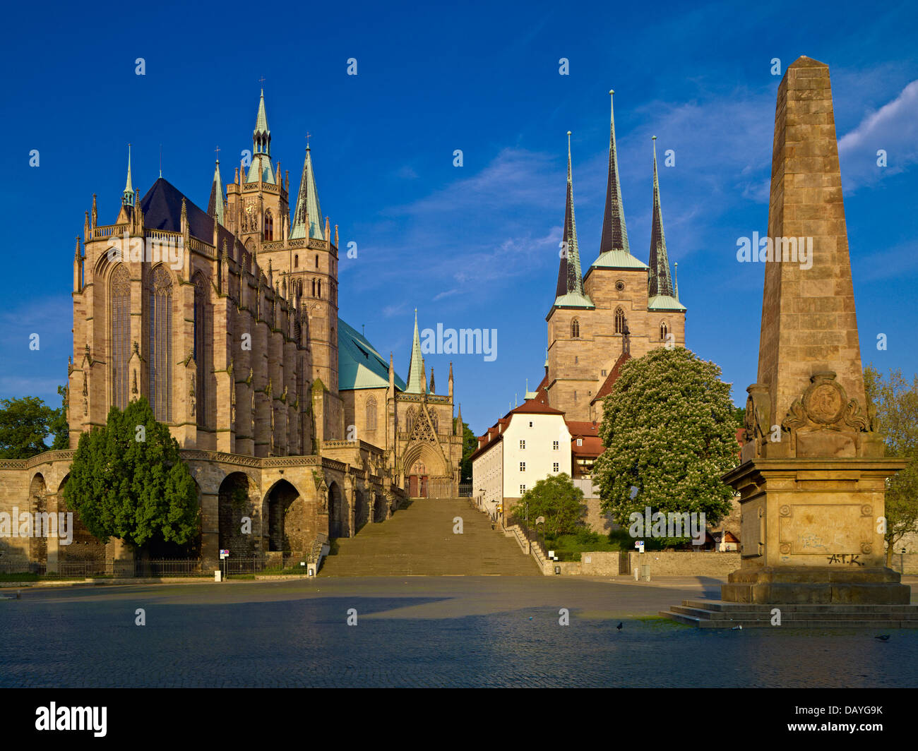 St Marys Cathedral and St. Severus Church at Domplatz, Erfurt ...