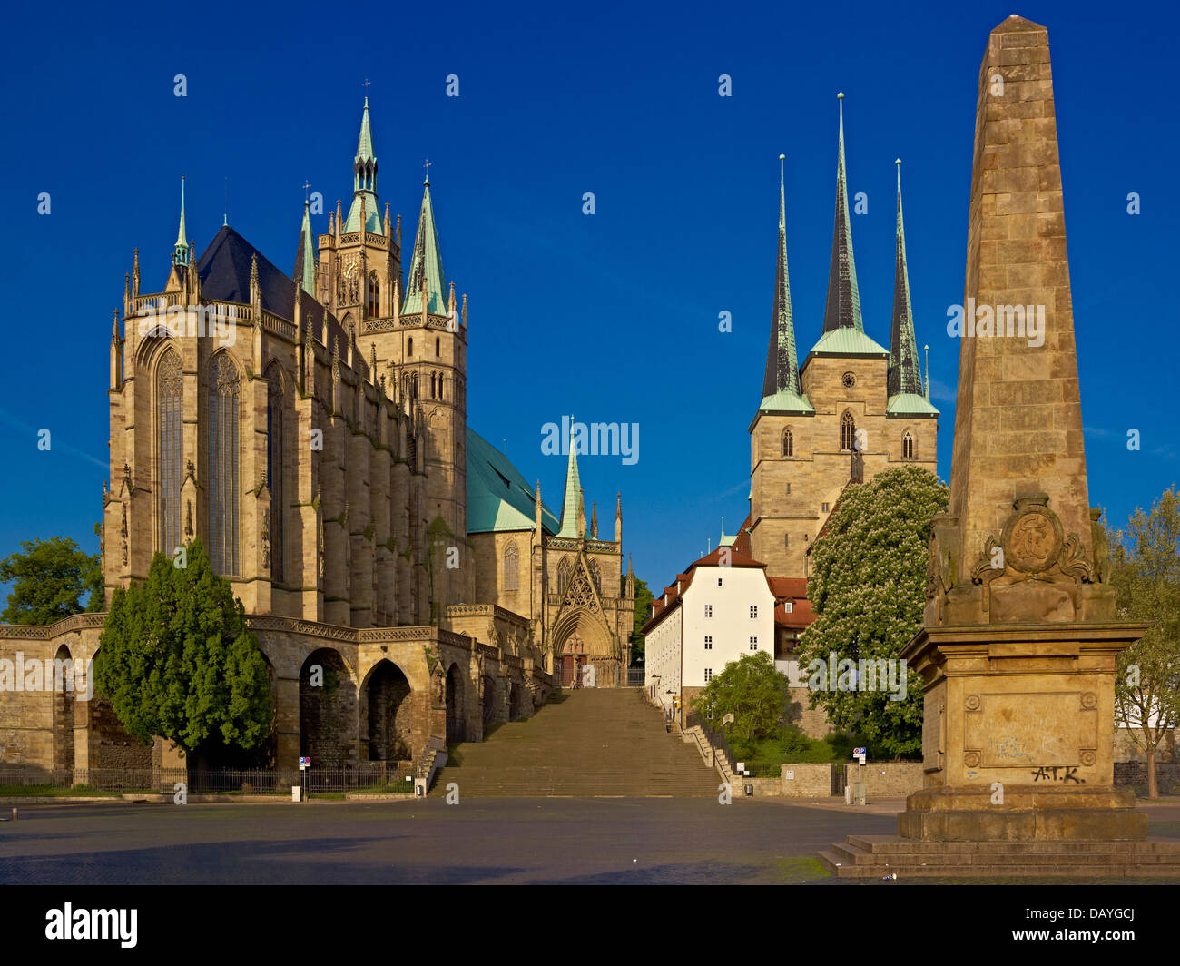 St Marys Cathedral and St. Severus Church at Domplatz, Erfurt ...