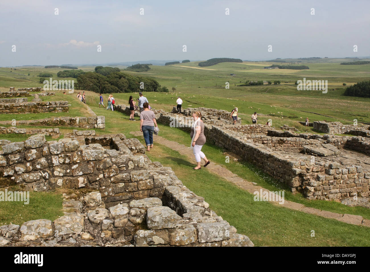 Hadrians wall fort tourist hi-res stock photography and images - Alamy