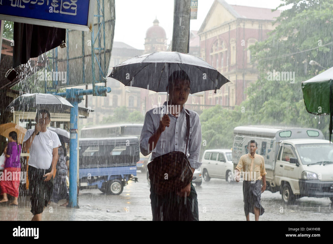 Monsoon in Yangon,Burma Stock Photo - Alamy