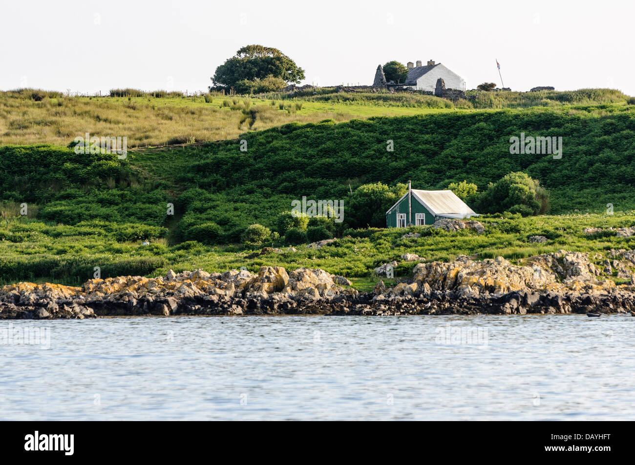 Houses on the Copeland Island, Northern Ireland, which are occupied ...