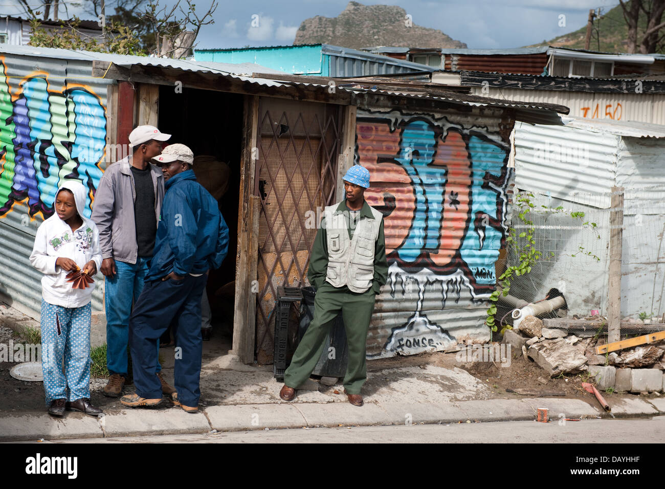 corrugated iron shack in Imizamo Yethu township, Hout Bay, Cape Town ...