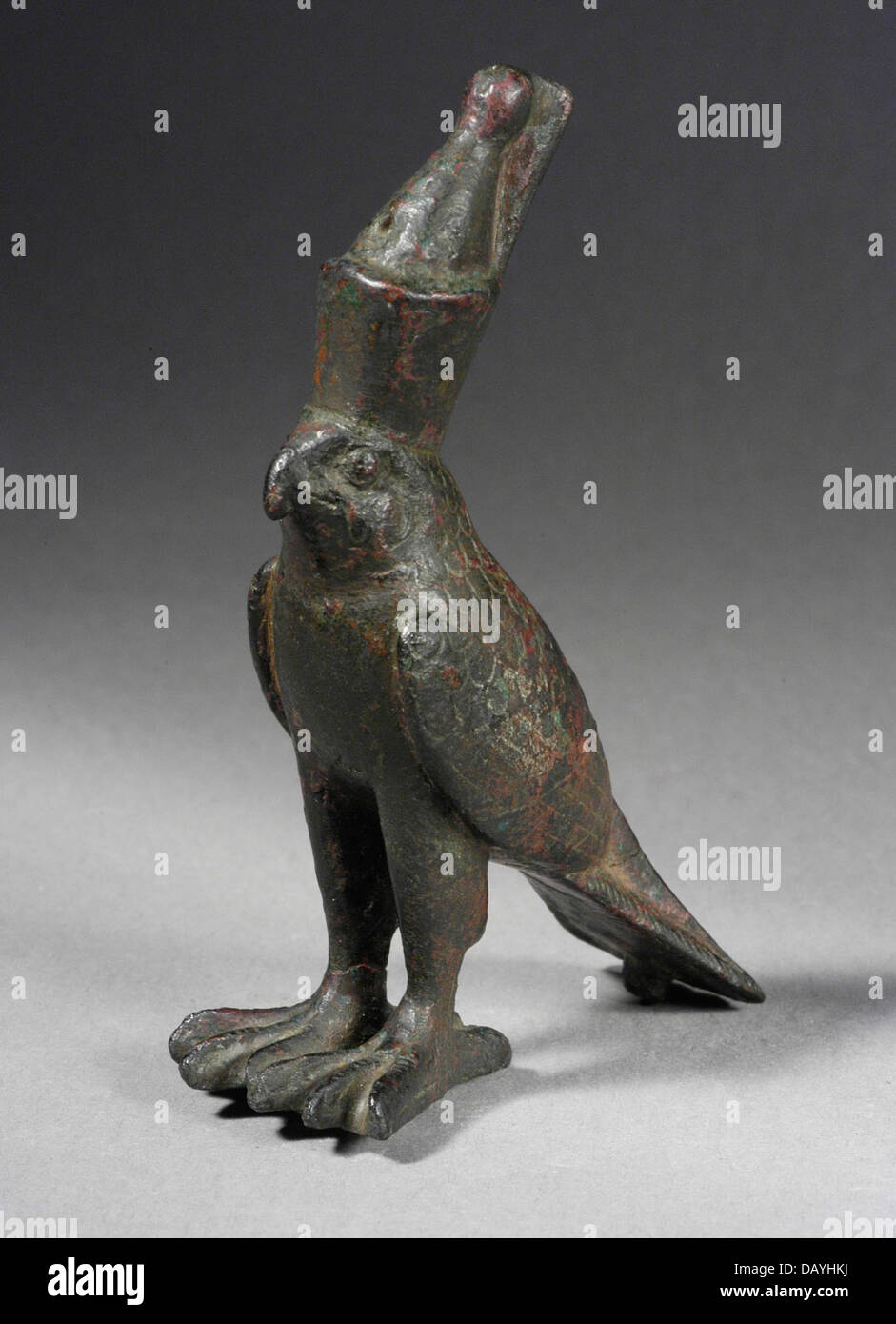 This small Egyptian figurine depicts the falcon-headed god Horus ...