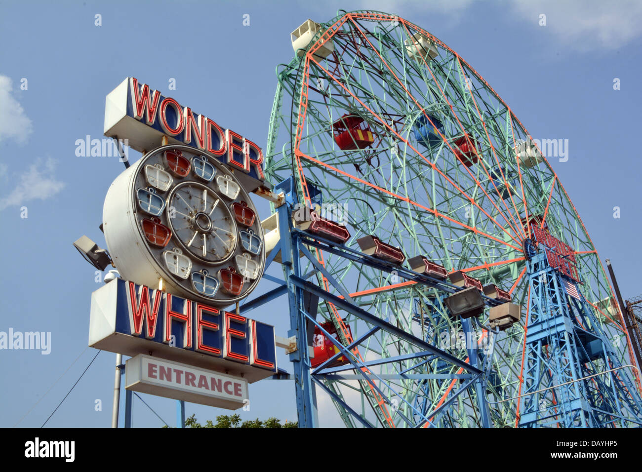 The Wonder Wheel ferris wheel ride in Coney Island Brooklyn, New York ...