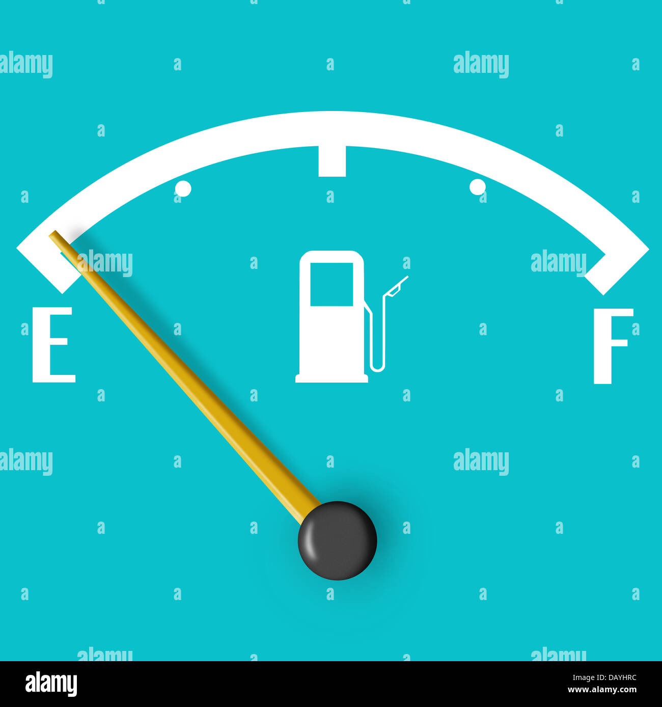 Low fuel sign isolated on blue background Stock Photo - Alamy