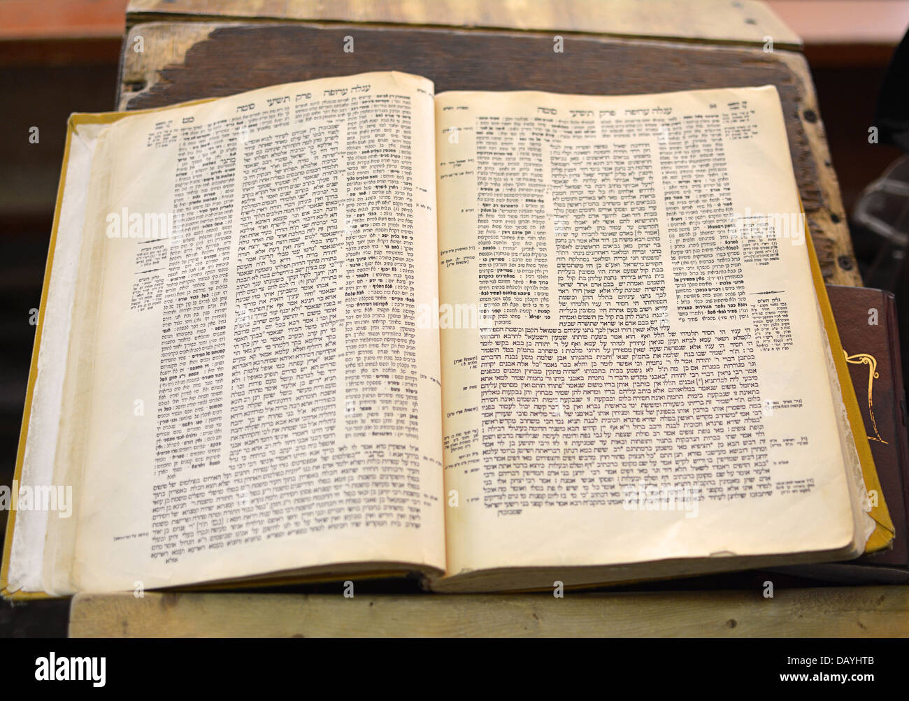 An old copy of the Talmud in a classroom at Lubavitch headquarters in ...