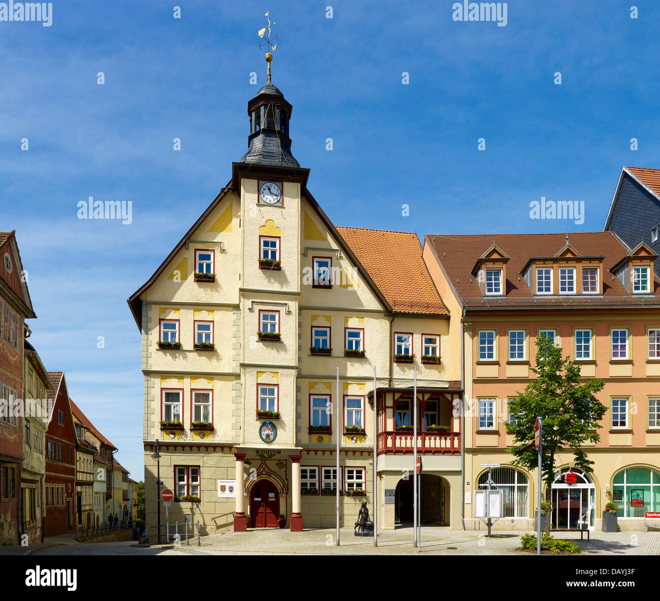 Town hall at the market in hildburghausen hi-res stock photography and ...