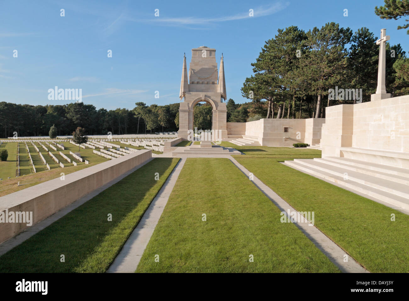 A view across the Étaples Military Cemetery (CWGC), Etaples, Pas de ...