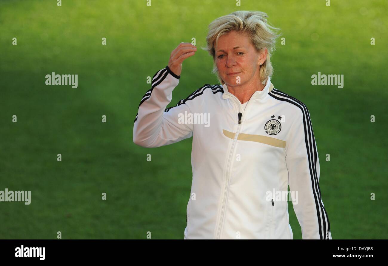 Coach of the German women's national soccer squad, Silvia Neid ...