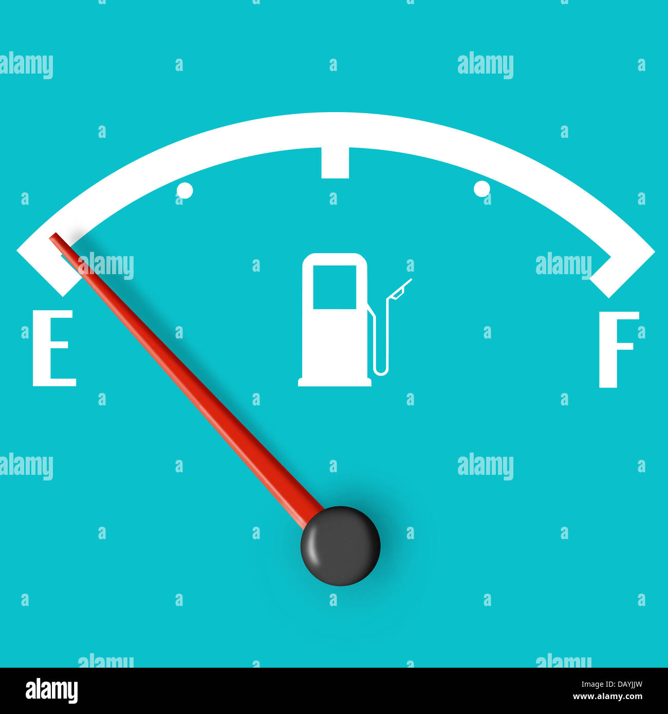 Low fuel sign isolated on blue background Stock Photo - Alamy
