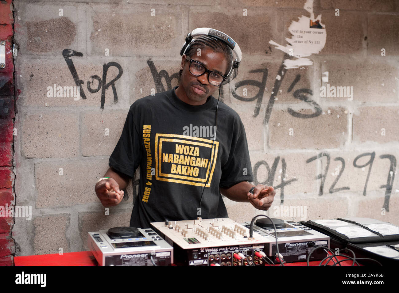 DJ, Mzoli's, Gugulethu township, Cape Town, South Africa Stock Photo ...