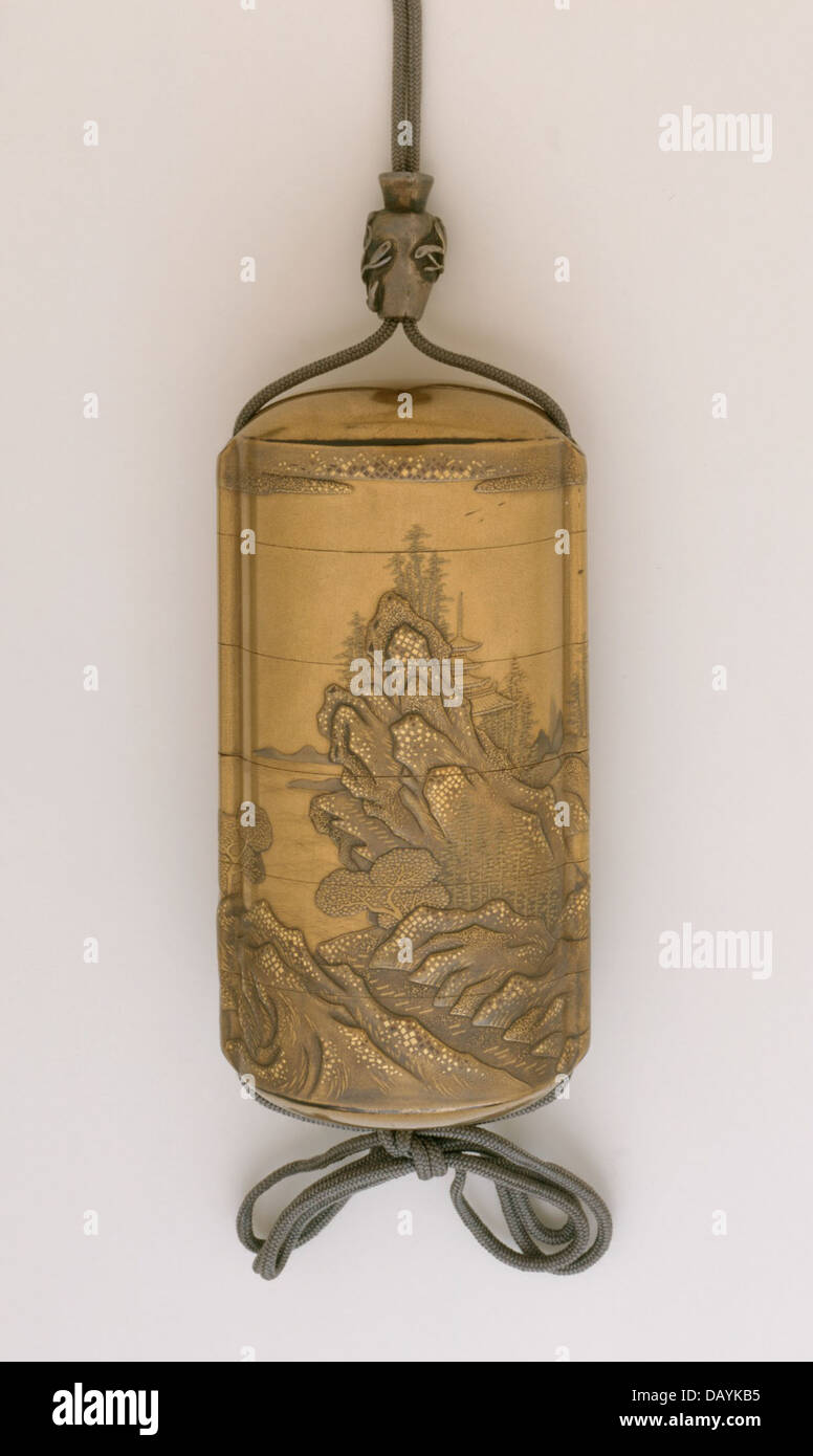 This inro, accompanied by ojime and netsuke, is a traditional Japanese ...