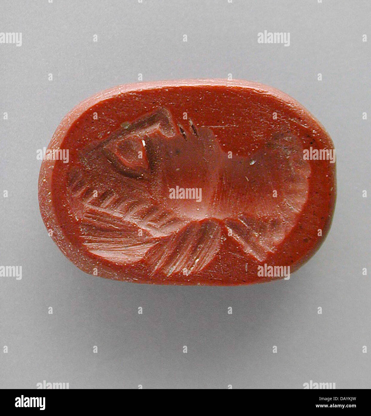 This intaglio, crafted in a detailed manner, features intricate ...