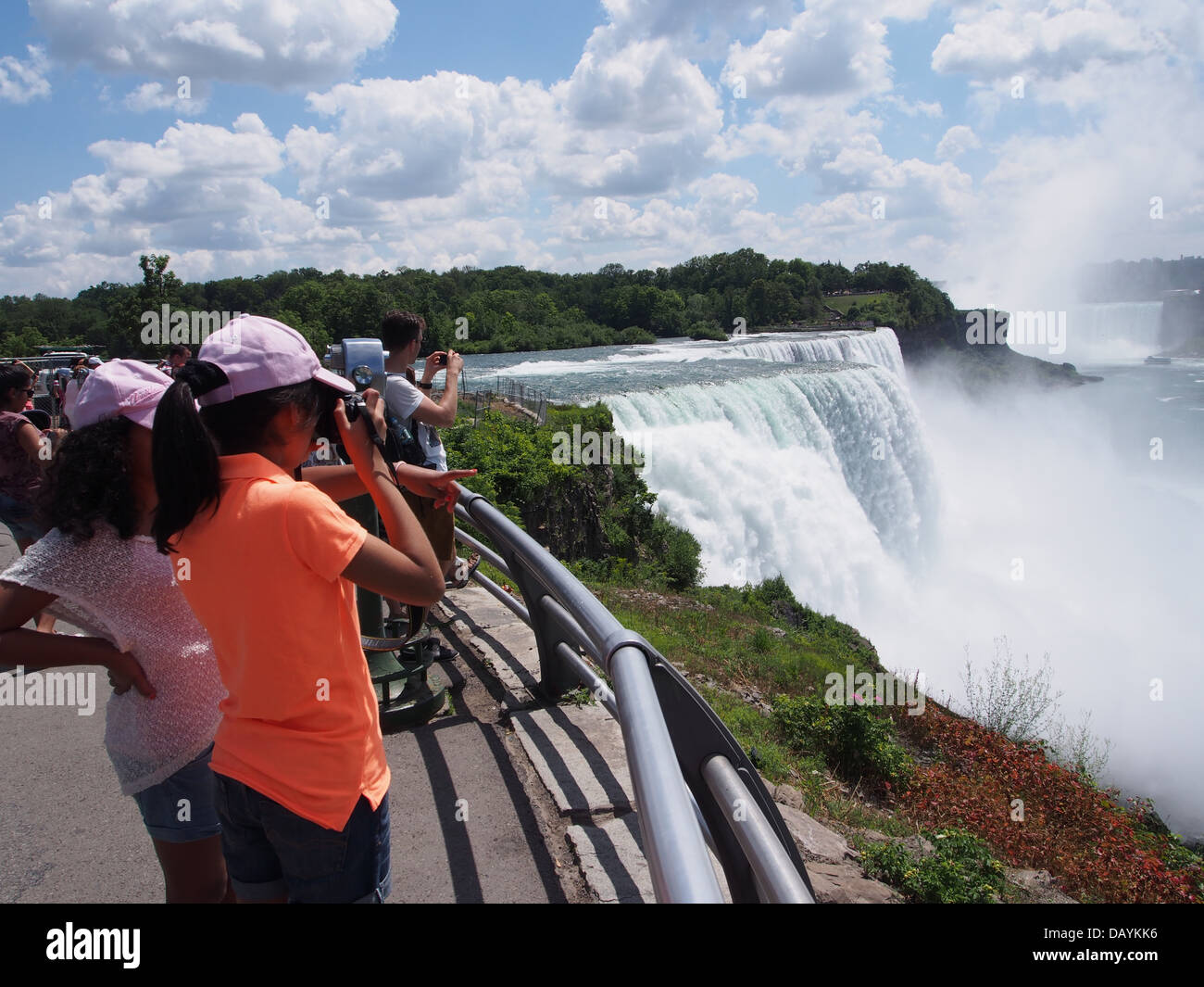 Niagara Falls, edge of the American Falls from Goat Island Stock Photo ...
