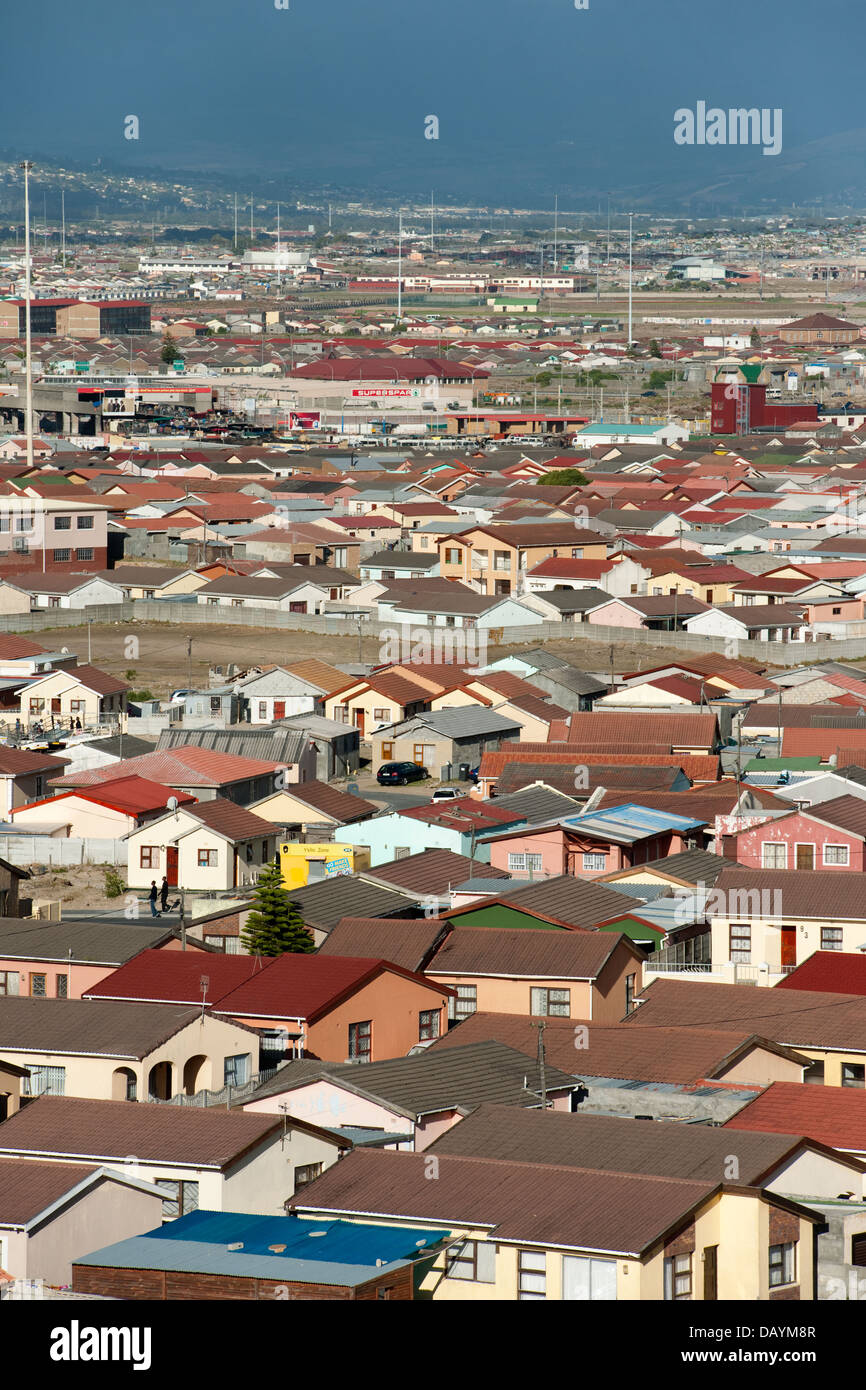 View over Khayelitsha, the largest township in SA, Cape Town, South ...