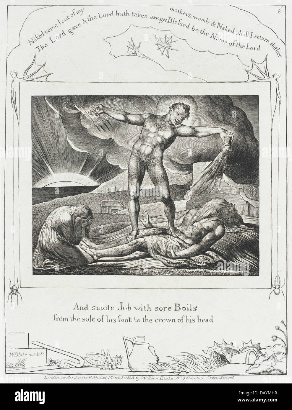 This painting, 'Job Smitten with Boils by Satan,' illustrates a ...