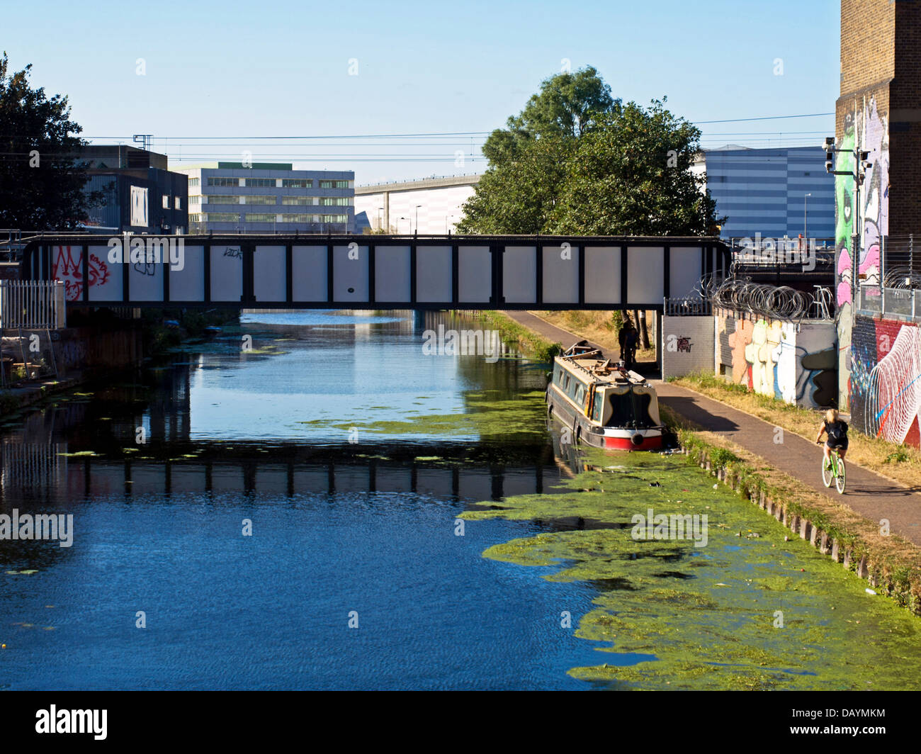 The River Lee Navigation at Hackney Wick, East London, England, United ...