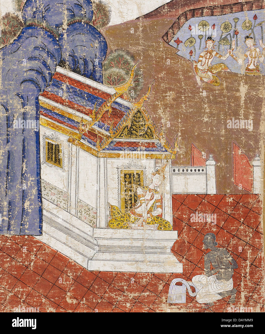 This scene from the Vessantara Jataka illustrates Jujak requesting ...