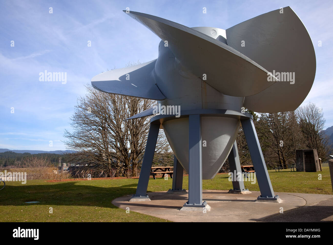 An old turbine propeller a display of a working prototype, Bonneville ...