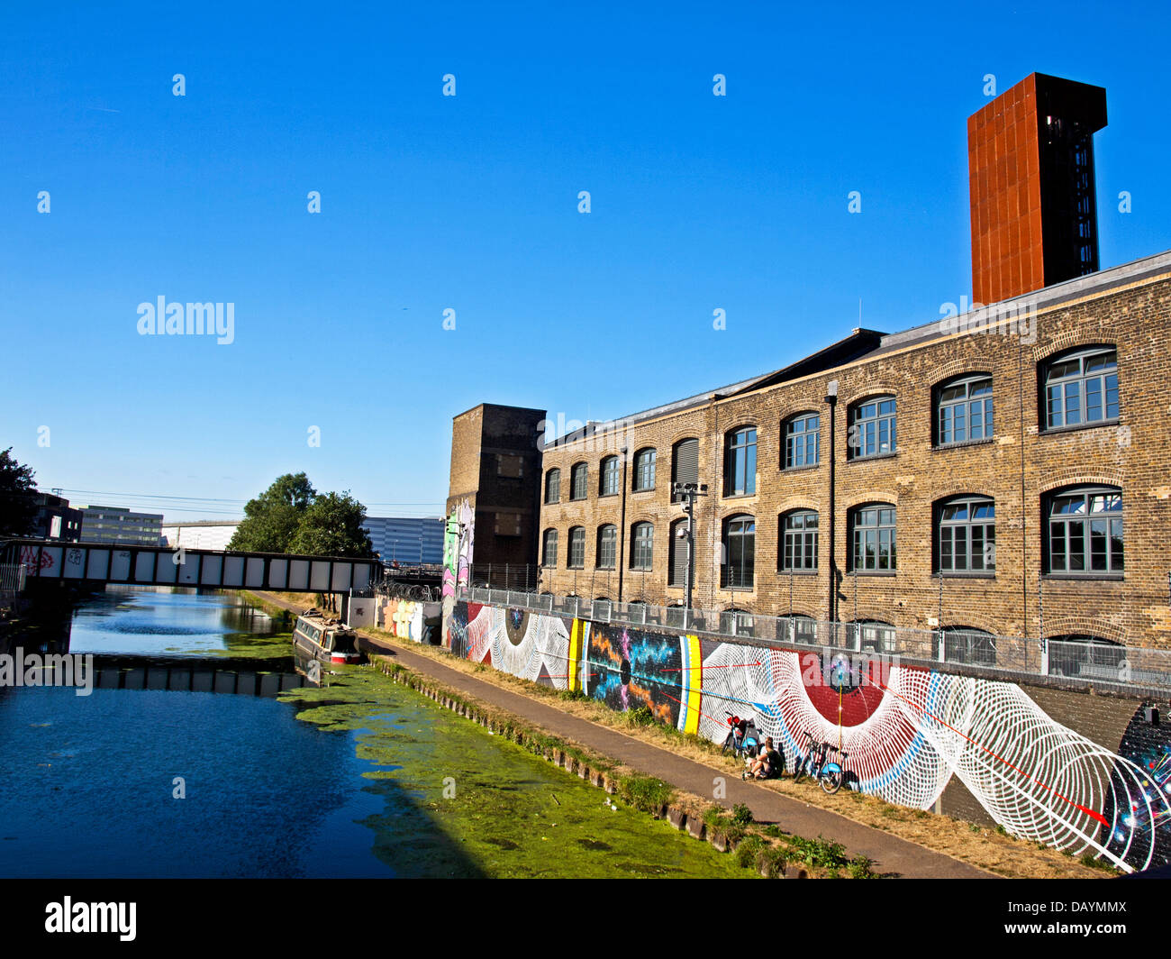 The River Lee Navigation at Hackney Wick, East London, England, United ...
