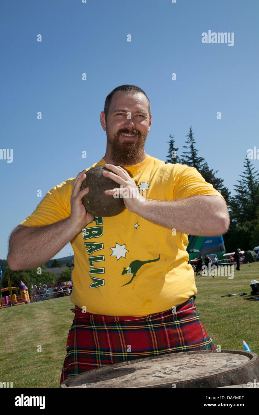 Aaron Monks from Sydney Australia, putting the shot, competing in the ...